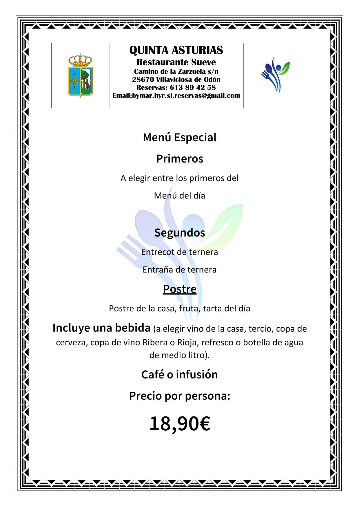 Menús Quinta "Asturias" para este fin de semana - Centro Asturiano de ...